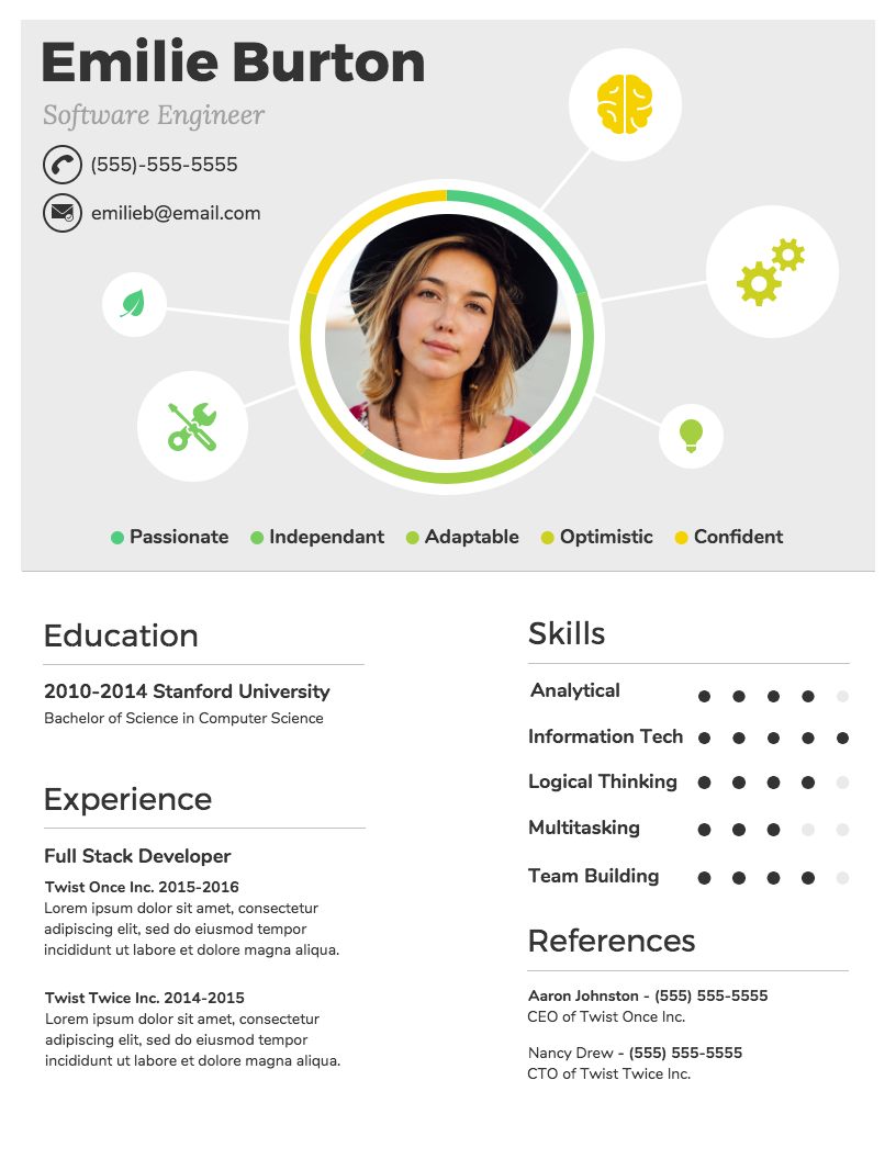20 Customizable Infographic Resume Templates Venngage