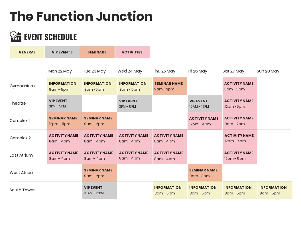 One Day Event Schedule Template HQ Printable Documents