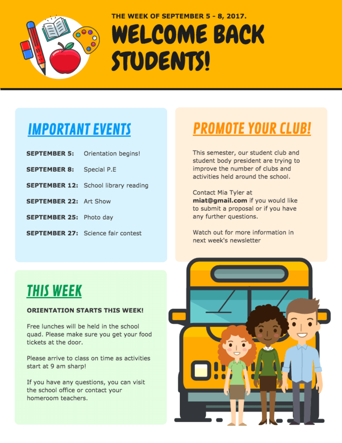 Newsletter Samples For Students PDF Template