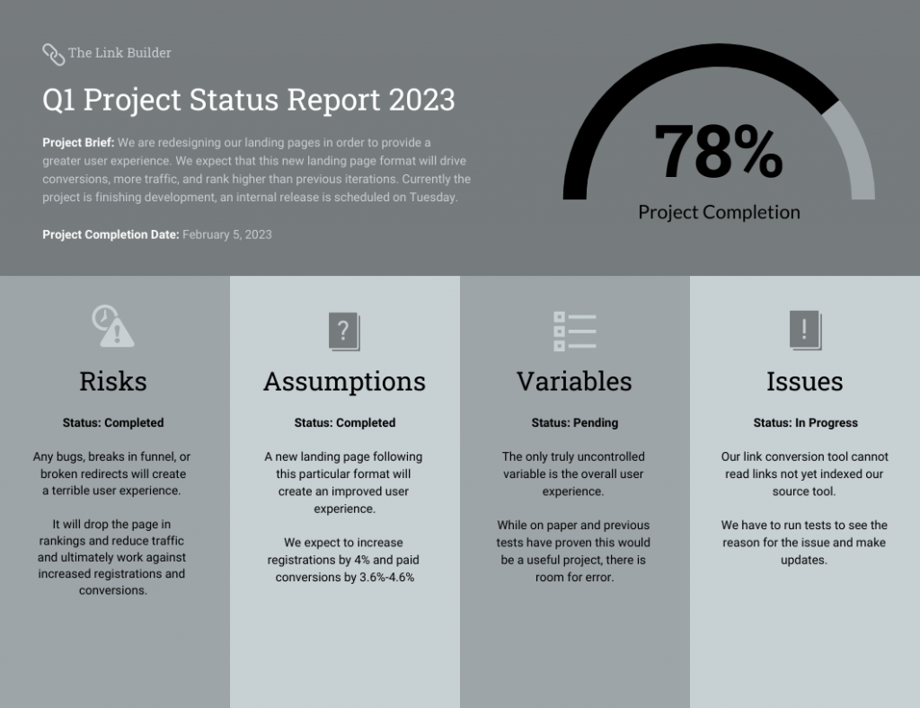 13 Project Status Report Templates for Businesses - Venngage
