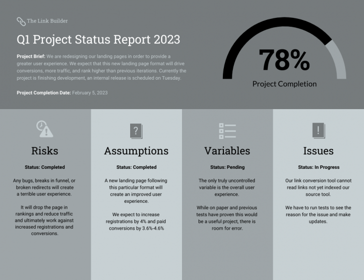 13 Project Status Report Templates for Businesses - Venngage