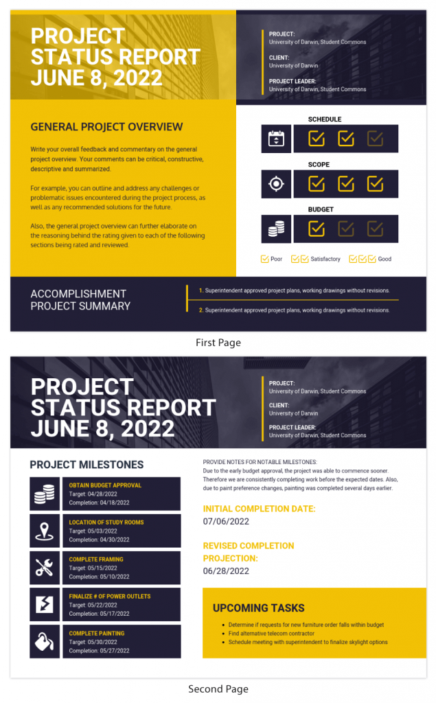 13 Project Status Report Templates for Businesses - Venngage