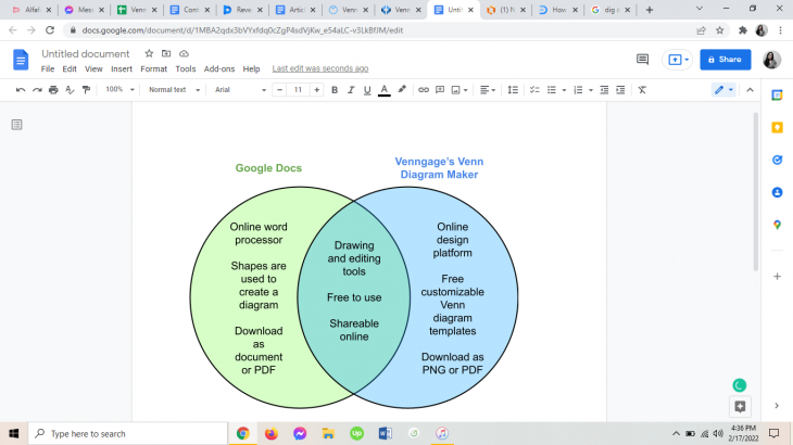 How to Make a Venn Diagram in Google Docs - Venngage