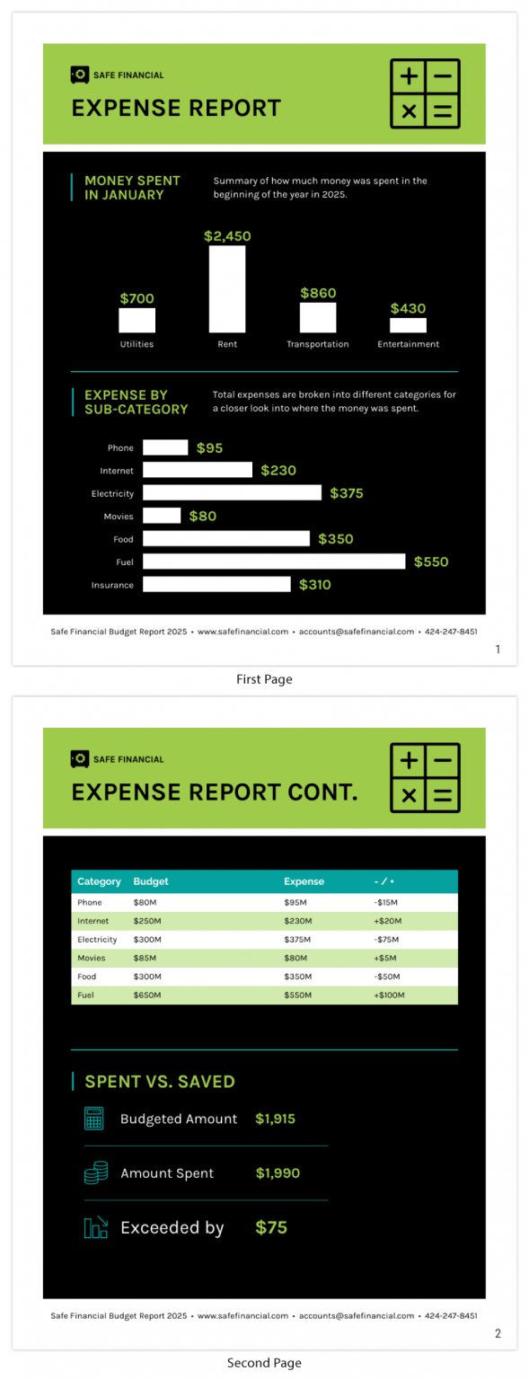 12+ Expense Report Examples with Editable Templates - Venngage