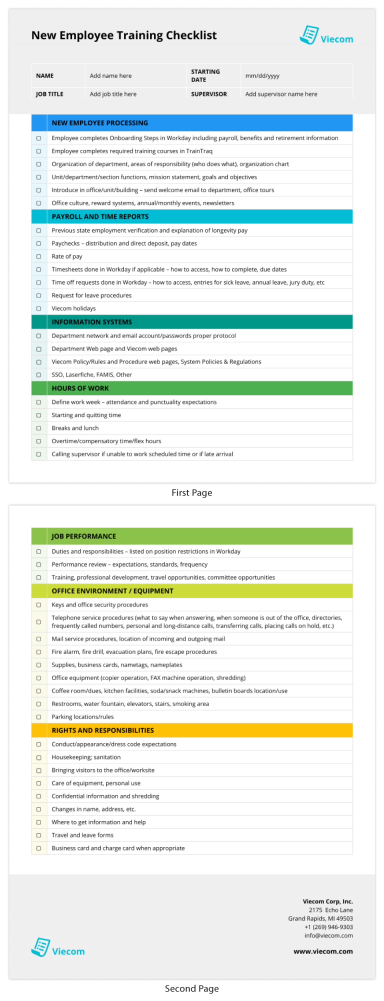 12+ (Non-Boring) Training Checklist Templates - Venngage