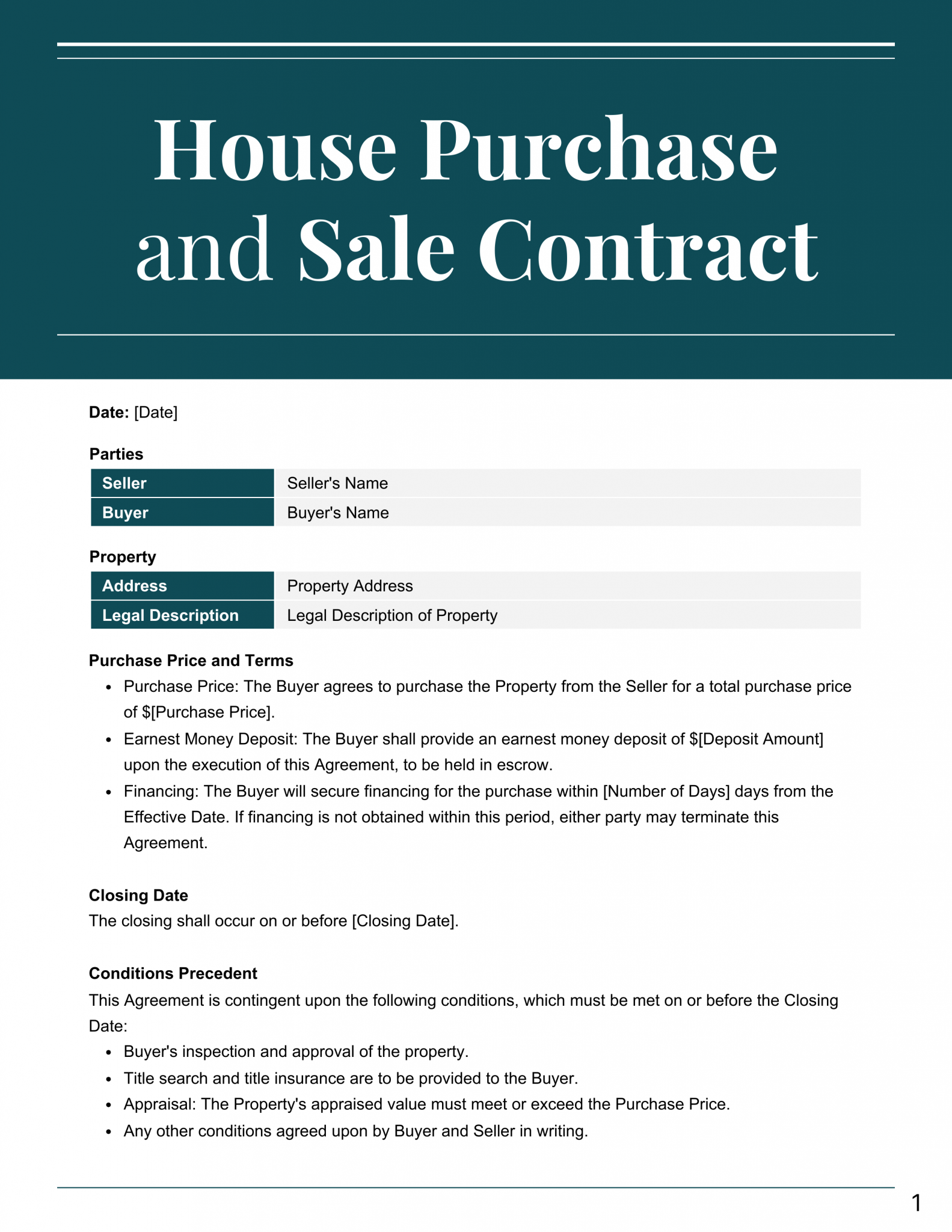 Land Purchase Agreement Form (with Templates) - Venngage